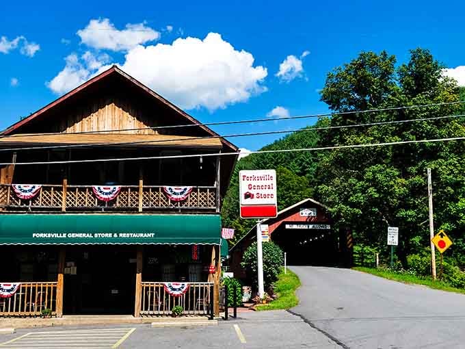 The Forksville General Store sits at the edge of adventure, ready to fuel you up before the fun begins.