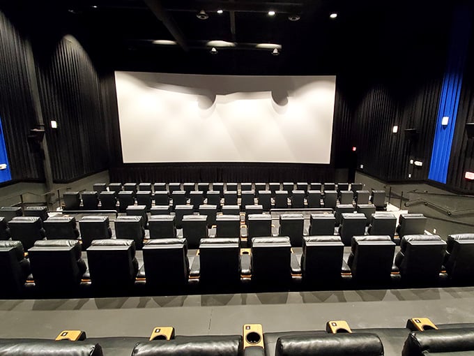 Reclining leather seats and a big screen. Going to the movies here feels like a first-class upgrade you didn't pay extra for.