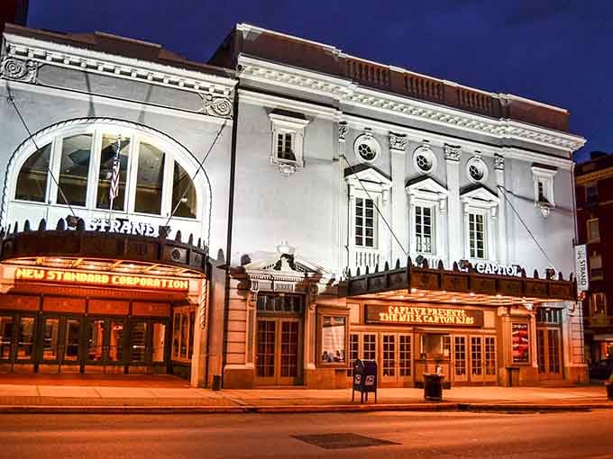 The Appell Center for the Performing Arts lights up downtown York like a Broadway marquee on opening night.