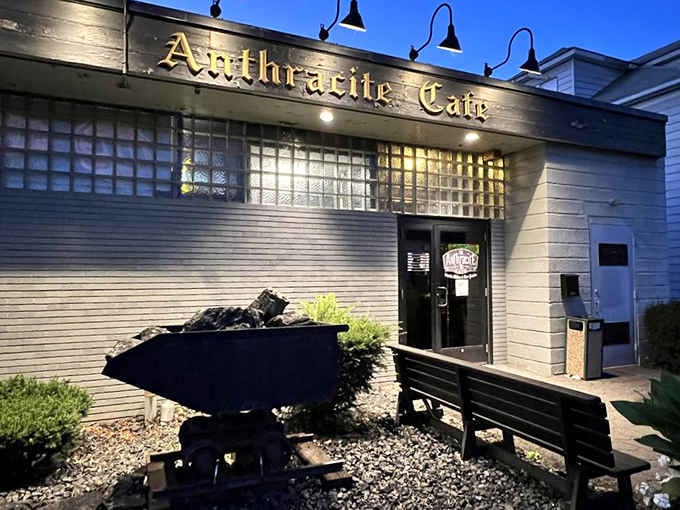 The warm glow spilling through those glass block windows at dusk makes this place impossible to drive past.