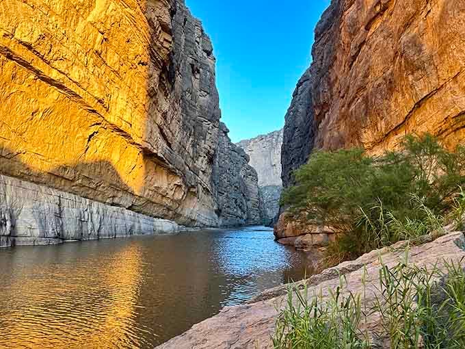 Santa Elena Canyon's golden walls rise straight from the Rio Grande like nature decided to build its own cathedral.
