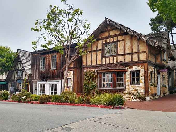Stone walls, climbing vines, and timber beams make Carmel's streets feel like a stroll through the English countryside.