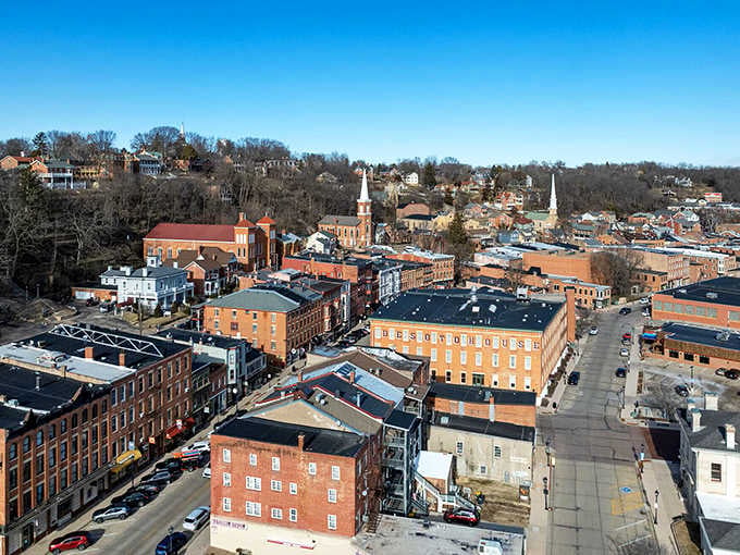 Galena's rooftops tell a story of a town that peaked early and never stopped being magnificent.