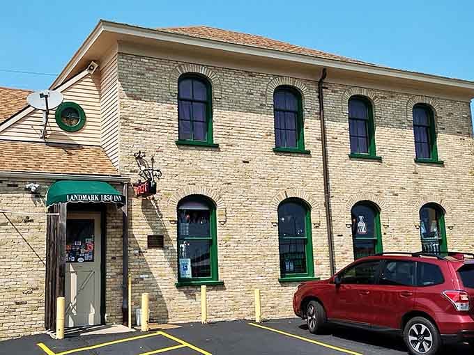 Cream city brick and bold green window frames tell you this Milwaukee landmark means serious, delicious business.