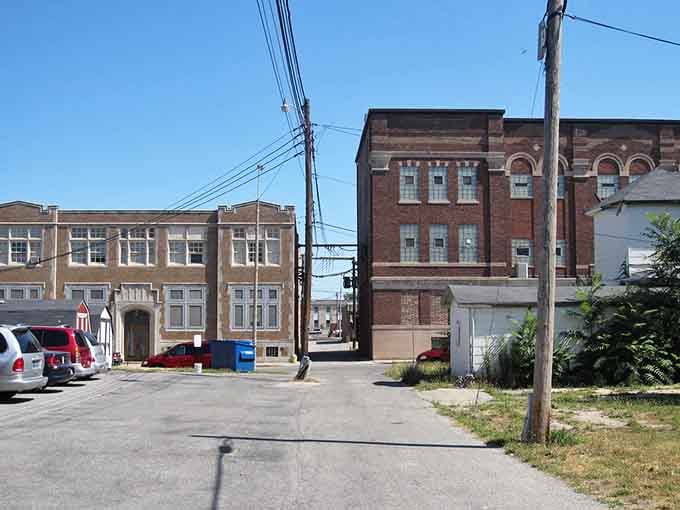 Marion's sturdy back-alley brick buildings remind you that real towns have layers worth exploring beyond the main drag.