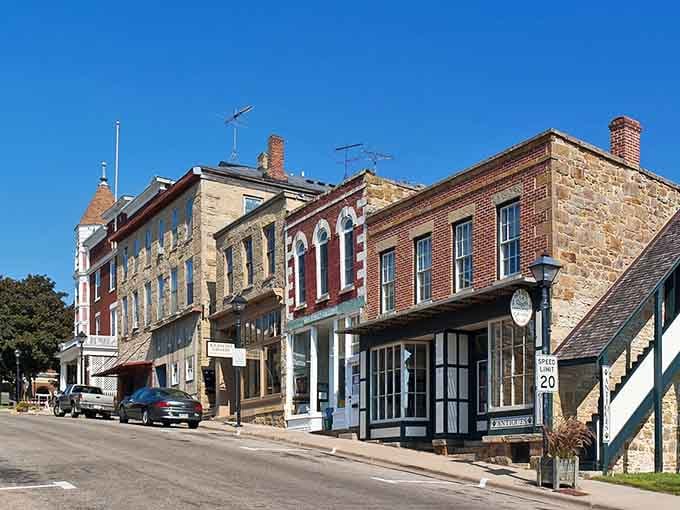 Mineral Point's limestone storefronts look like they were shipped straight from a Cornish village and nobody complained one bit.