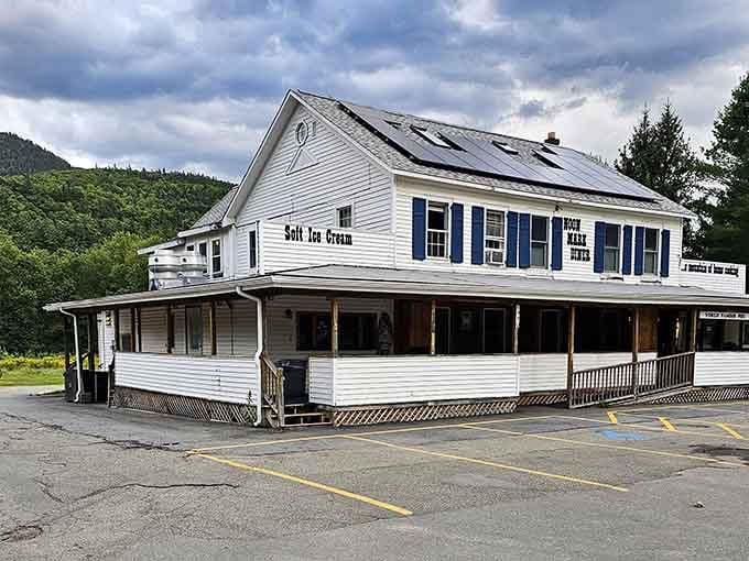 Solar panels on the roof and soft-serve ice cream on the sign, the Noon Mark Diner has its priorities straight.