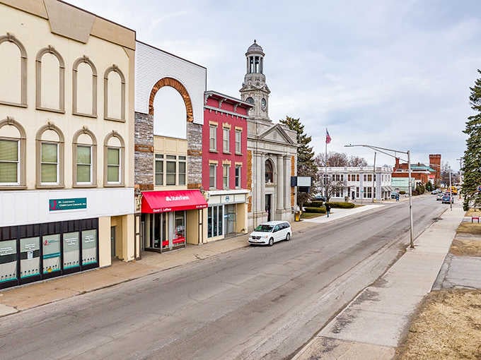 Ogdensburg's wide, unhurried main street stretches toward that handsome clock tower like it has nowhere better to be.