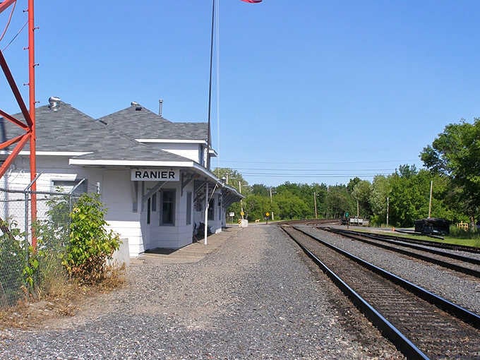 The Ranier depot stands quietly beside the tracks, holding decades of stories like a patient old friend.