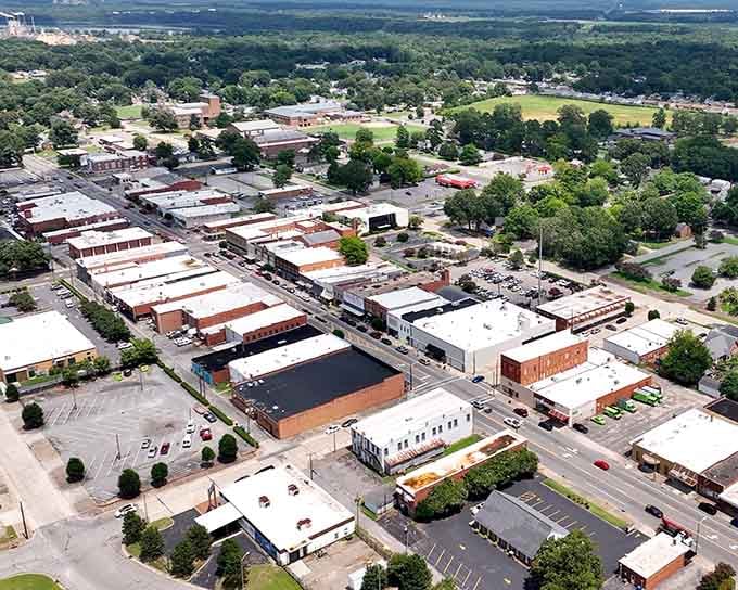 From up here, Roanoke Rapids looks like a town that has its act together and knows exactly where it's going.