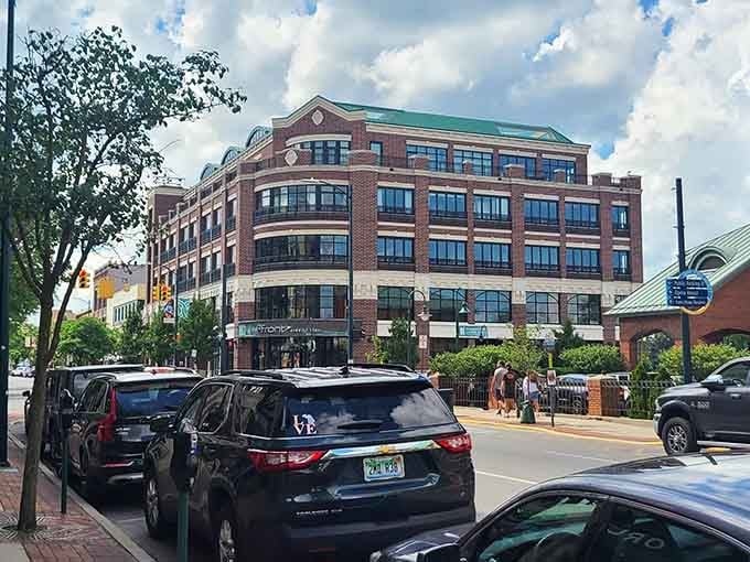 Downtown Traverse City's handsome brick buildings and green copper rooftops signal that something wonderful is always happening just around the corner.