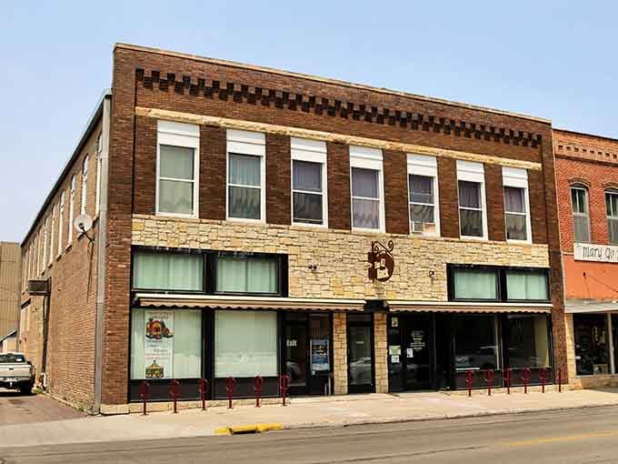 Stone and brick meet beautifully here, giving Albert Lea's downtown a quietly dignified personality.