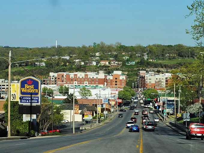 Branson spreads across the Ozark hillside like a welcome mat that never gets put away, always open for business.