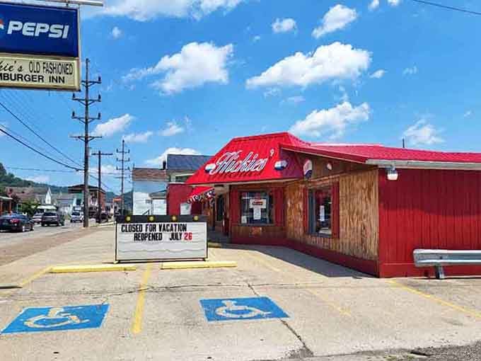 Even a "Closed for Vacation" sign at Hickie's feels charming, because real places run by real people take real breaks.