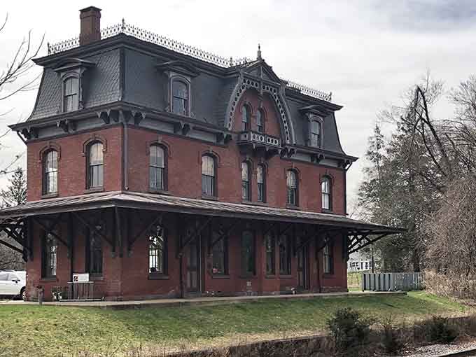 This grand Victorian-era brick station in Hopewell looks like it's still waiting for a very important passenger.