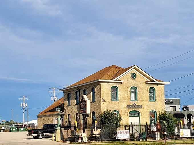 Standing tall against a dramatic sky, the Landmark 1850 Inn looks ready to outlast everything around it by centuries.