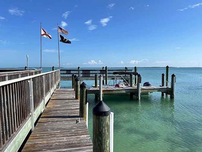 That turquoise water isn't showing off &mdash; it's just Tuesday at Lignumvitae Key, where the dock leads to one of Florida's most untouched islands.