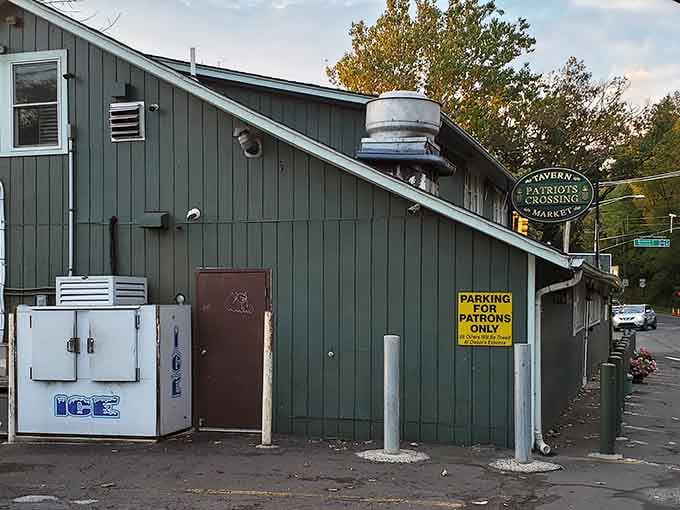 The "Parking for Patrons Only" sign is basically New Jersey's way of saying, "You're among friends here."