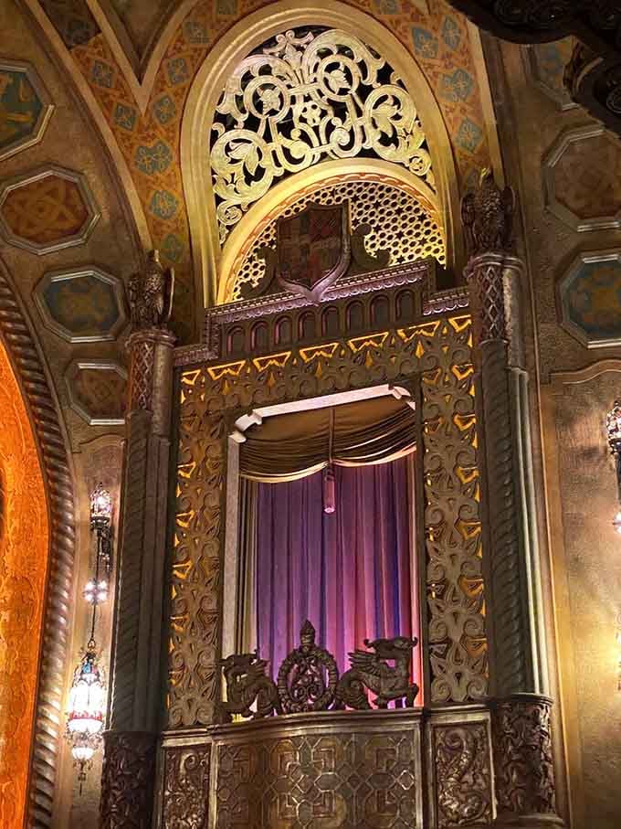 Intricate golden scrollwork and ornate arches that would make even the fanciest European opera house feel a little self-conscious.