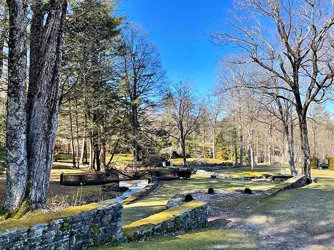 Even in winter, Ashintully's stone walls and open landscape look like a scene straight out of a classic New England postcard.