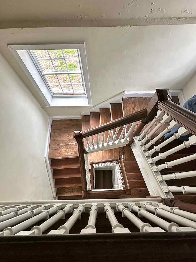 A staircase that has heard more footsteps than you can count, and possibly a few you can't explain.