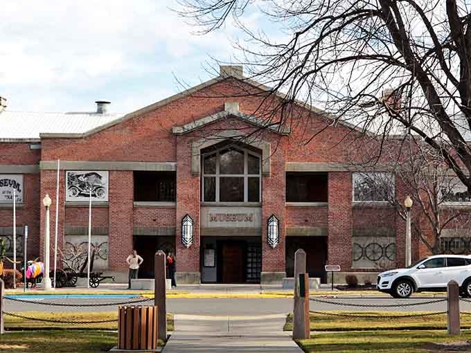 The Baker Heritage Museum's classic brick facade holds stories of gold rush dreams and pioneer grit worth exploring on any afternoon.