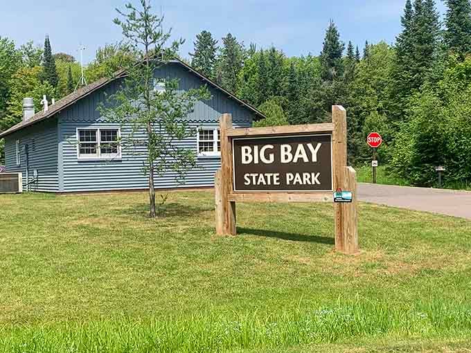 The sign says it all. Big Bay State Park is waiting, and it's been patient long enough.