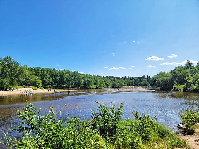 Wide open spaces and shallow waters make this the family-friendly swimming hole dreams are made of.