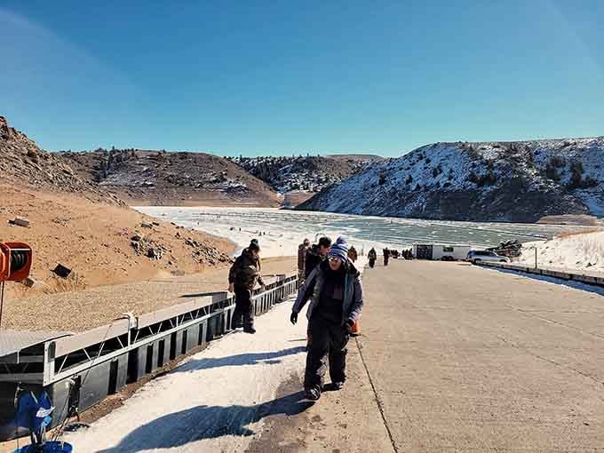 Winter doesn't slow down Blue Mesa. Ice fishing here is serious, cold, and completely worth it.