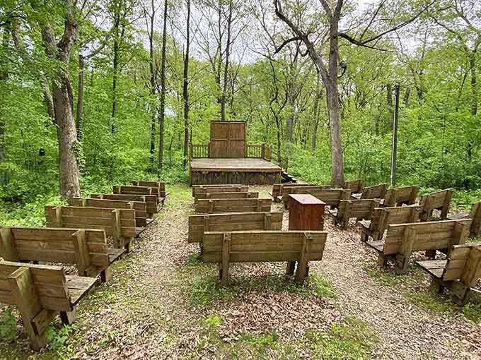 An outdoor amphitheater tucked into the woods, because sometimes the best stage is one the trees built.