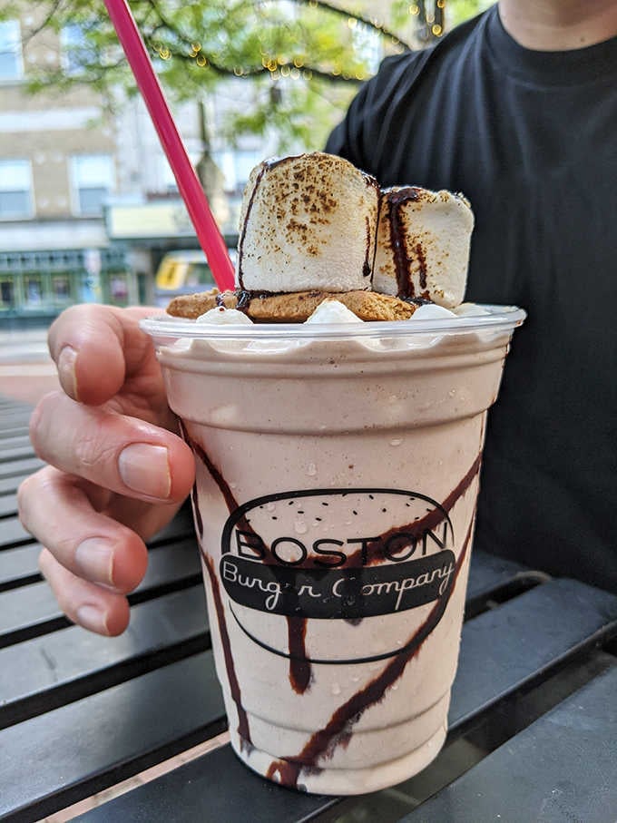 This s'mores milkshake showed up to the party with toasted marshmallows and absolutely zero apologies.