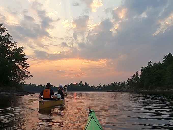 Paddling into a cotton candy sunset is the kind of commute everyone deserves at least once in their life.