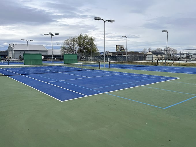 Fresh courts, big skies, and zero waiting for a lane. Burns makes pickleball look downright glamorous.
