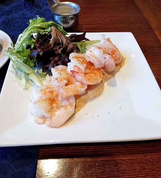 Plump shrimp arranged like they're posing for their close-up, because presentation matters when you're serving this kind of quality.