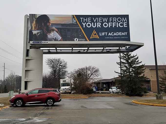 Even the parking lot billboard reminds you that big things happen around Castleton Square.