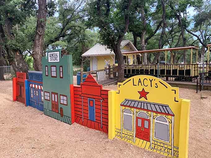 This whimsical Old West storefront backdrop adds playful photo ops that'll make your social media followers jealous.