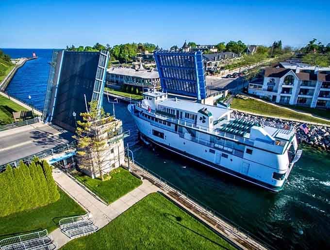 The Beaver Island ferry waits patiently to transport adventurers seeking even more remote escapes from their already remote escape.