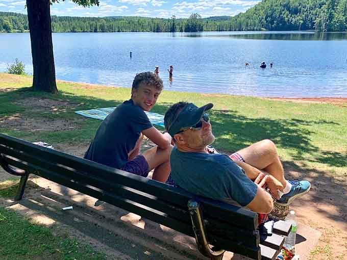 Loon Lake has a way of convincing even the most reluctant outdoors person that this bench is exactly where they belong.