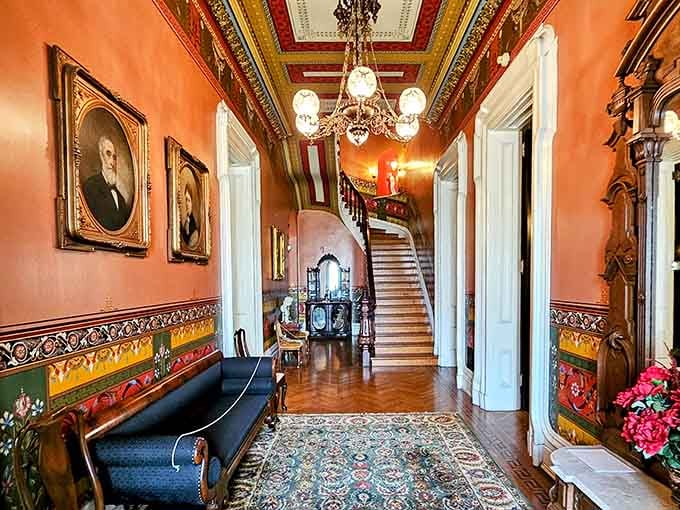 That entrance hall says, "Welcome." The portraits on the wall say, "We've been expecting you."