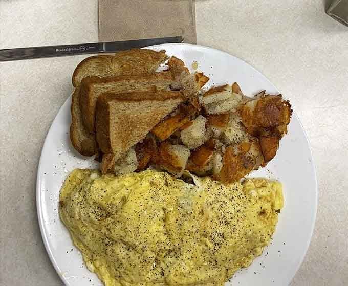 Golden, fluffy, and dusted with pepper, this omelet plate is proof that simple done right beats fancy every time.