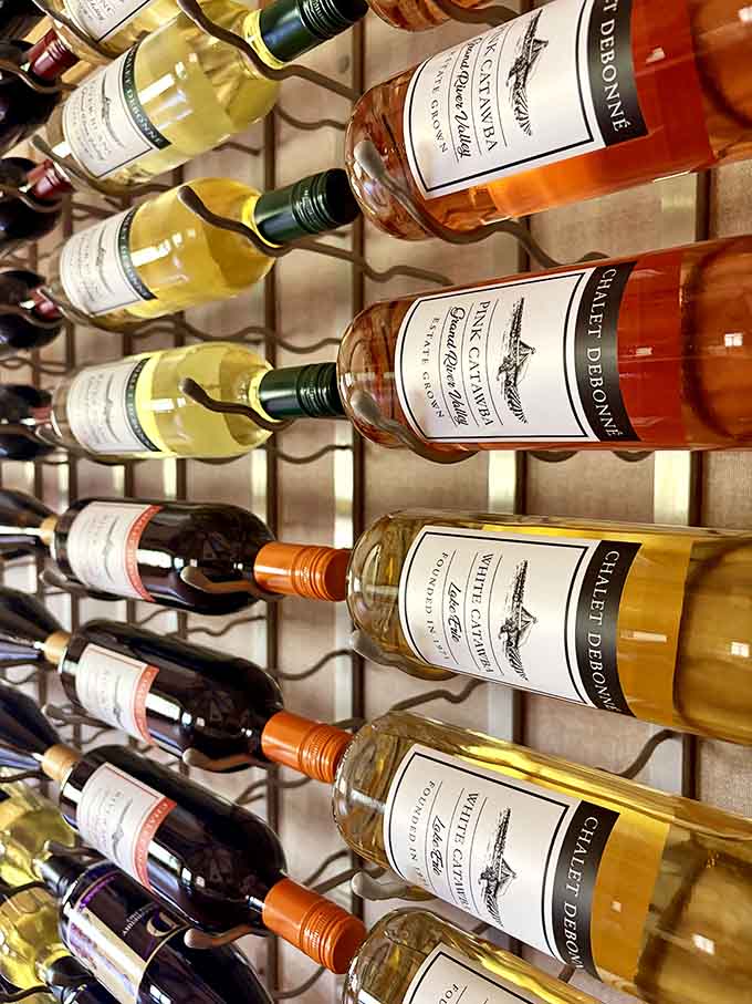 Pink Catawba, White Catawba, and more lined up like a very delicious library worth exploring slowly.