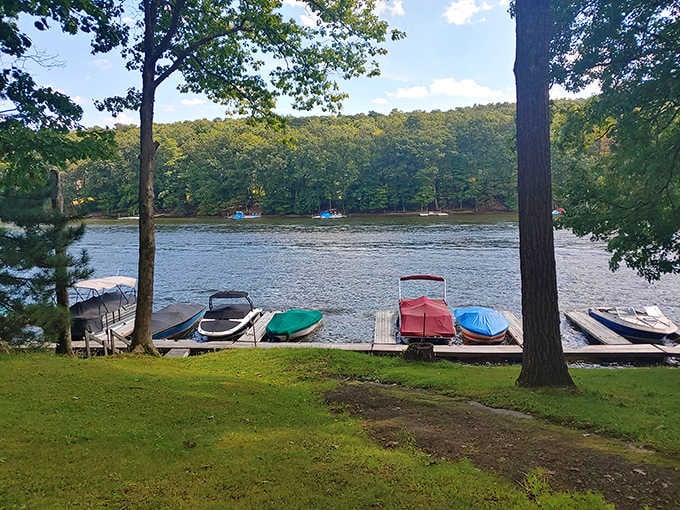 Boats lined up and ready to go. The only hard part is deciding which one gets the honor of carrying you.
