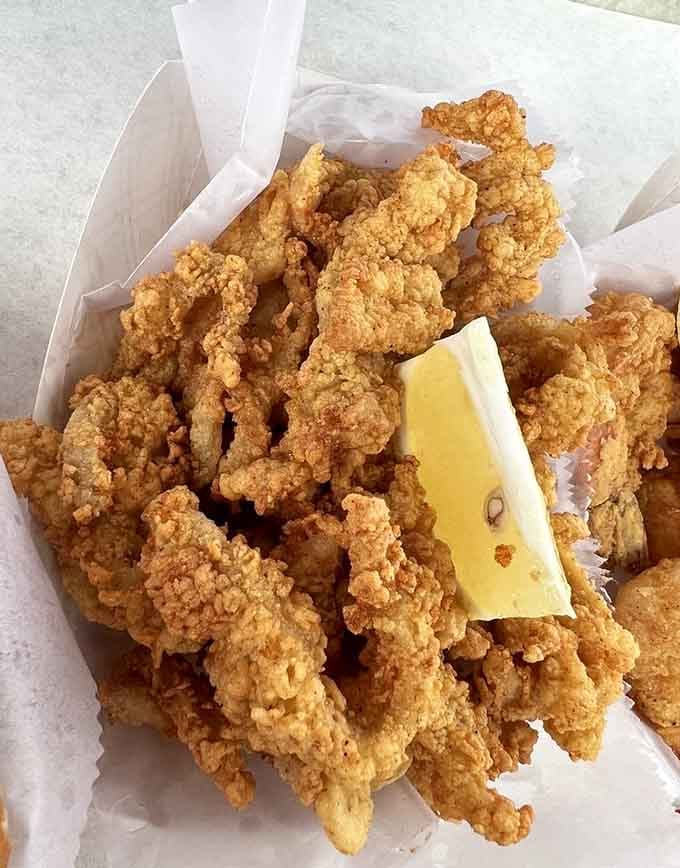 Golden, crispy, and piled high. These whole belly fried clams are the reason road trips were invented.