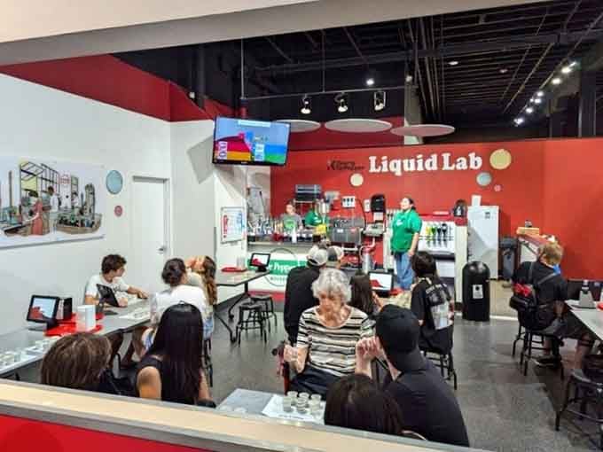 The KDP Liquid Lab is where curious visitors roll up their sleeves and get hands-on with the science of flavor.