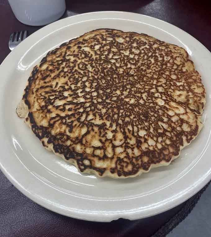 That pancake has more character than most things you'll find on a trendy brunch menu in the city.
