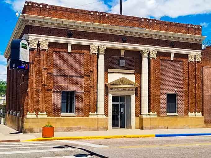 Florence's First National Bank building proves that small-town banks once looked like they actually valued your money.