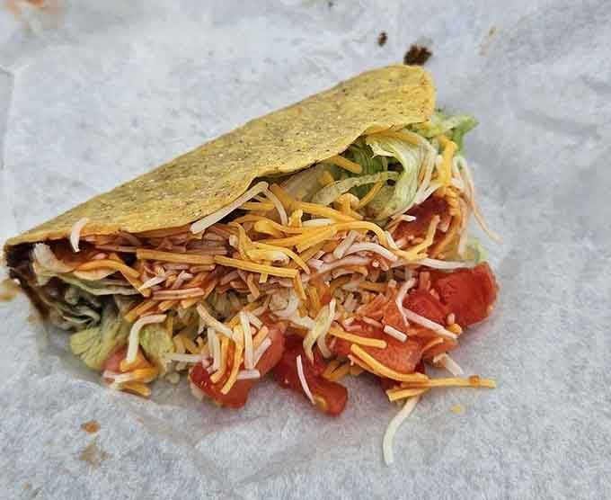 Behold the classic beef taco in all its glory, loaded with fresh toppings and ready to ruin you for lesser tacos.
