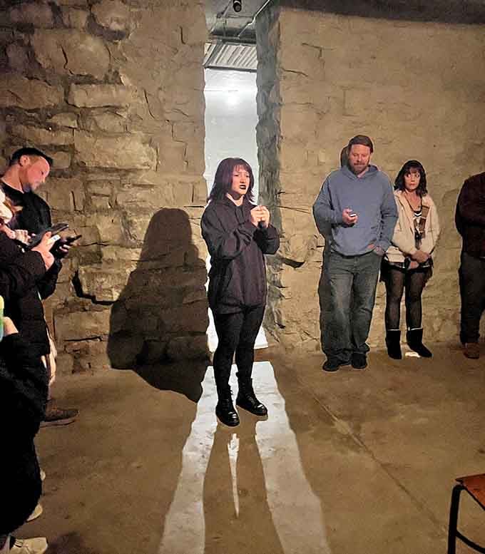 Down in the basement where the stone walls have stories to tell, and trust me, they're not bedtime stories.