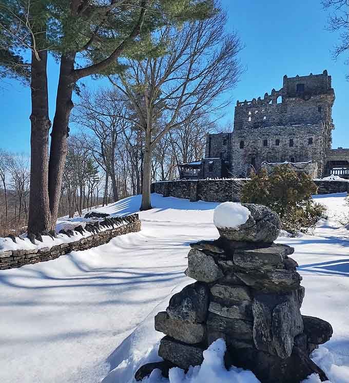 Even buried under a blanket of snow, this castle looks like it's plotting something wonderfully dramatic for spring.