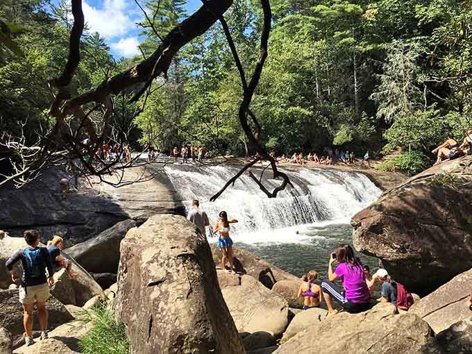 On a sunny day, Gorges turns into the world's most beautiful outdoor gathering spot, and nobody's complaining.